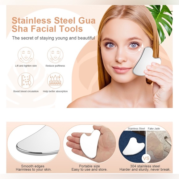 Skincare | Stainless Steel Gua Sha Facial Tool For Face Neck Body Skin ...